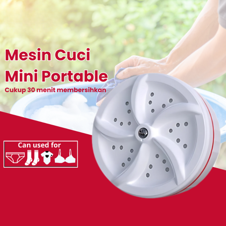 Original - Mesin Cuci Mini Portable Ultrasonic Turbine Wash Washing ...