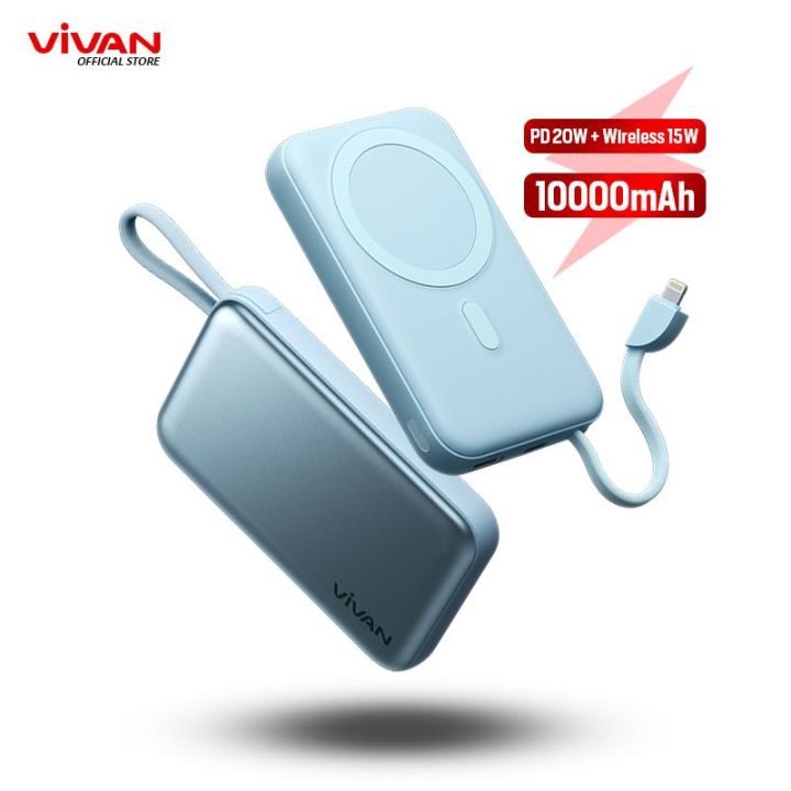 VIVAN Powerbank 10000 mAh VPB-W13 Wireless Magnetic Lightning Fast ...