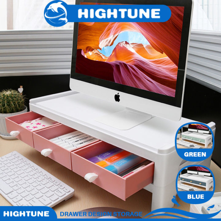 HIGHTUNE Computer Monitor Mount Stand Riser With Drawer Increase Height ...