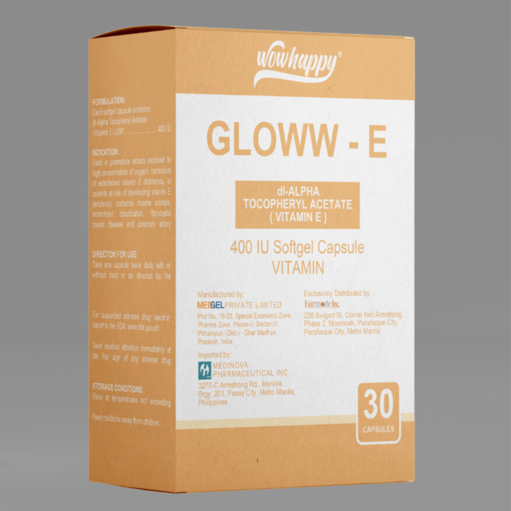 GLOWW-E 400 IU Softgel Capsules for Healthy & Younger Looking Skin ...