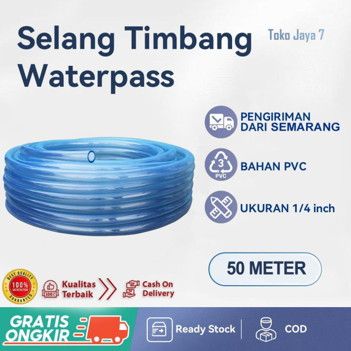 SELANG AIR Konstruksi Transparan Selang Timbang Air 1/4 Inci 50 Meter ...
