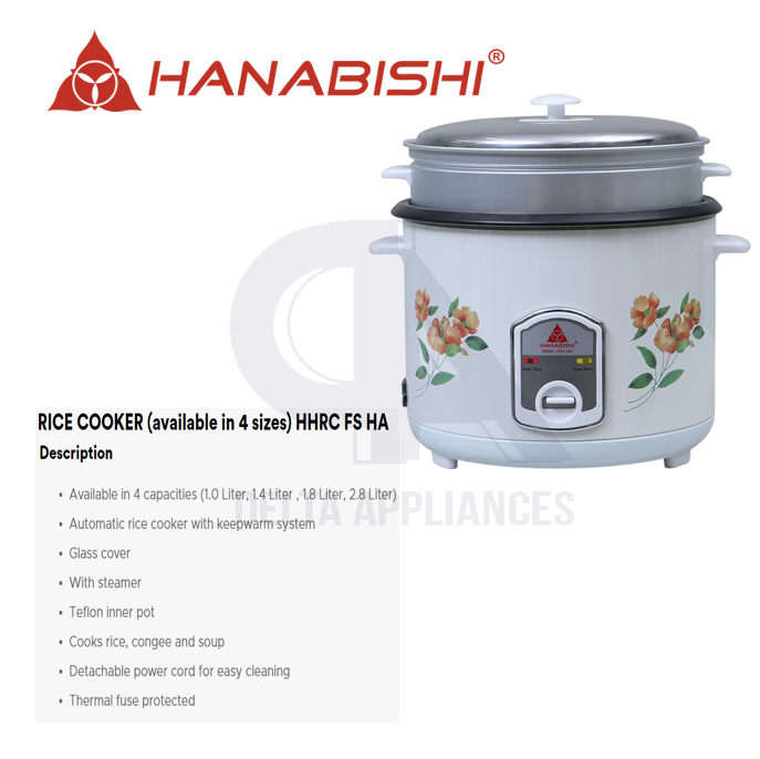 Hanabishi HHRC 10FS HA Rice Cooker 1.0L | Lazada PH