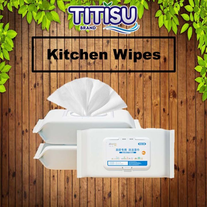 🧻[80 Pcs] Kitchen Wipes Sheets Wet Wipes No Decontamination And Grease ...