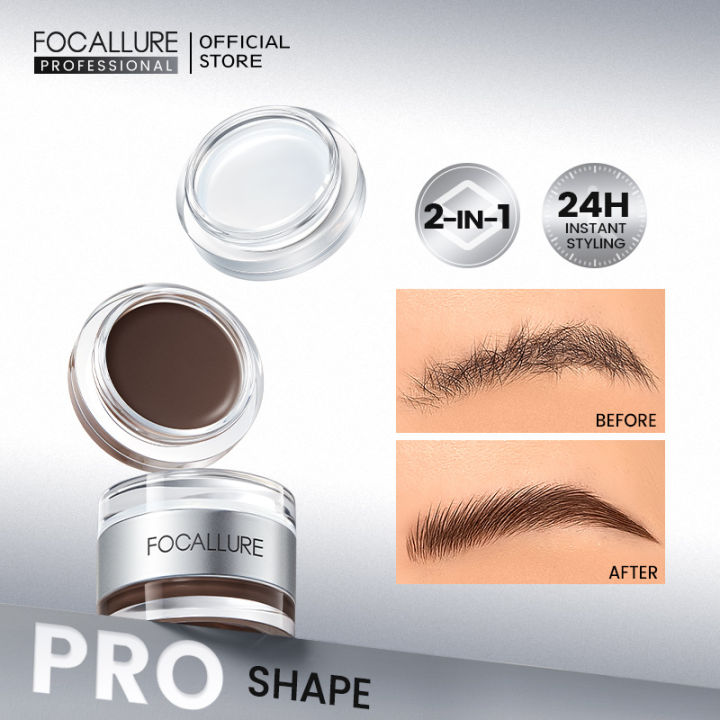 FOCALLURE Pro-shape 2-in-1 Eyebrow Cream Gel 3D Full Sculpted Fluffy ...