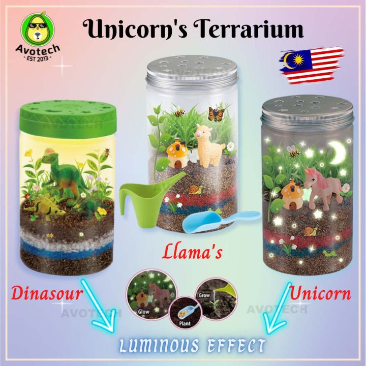 Awotech Unicorn's Terrarium Grow & Glow Planting Experiment Science Kit ...