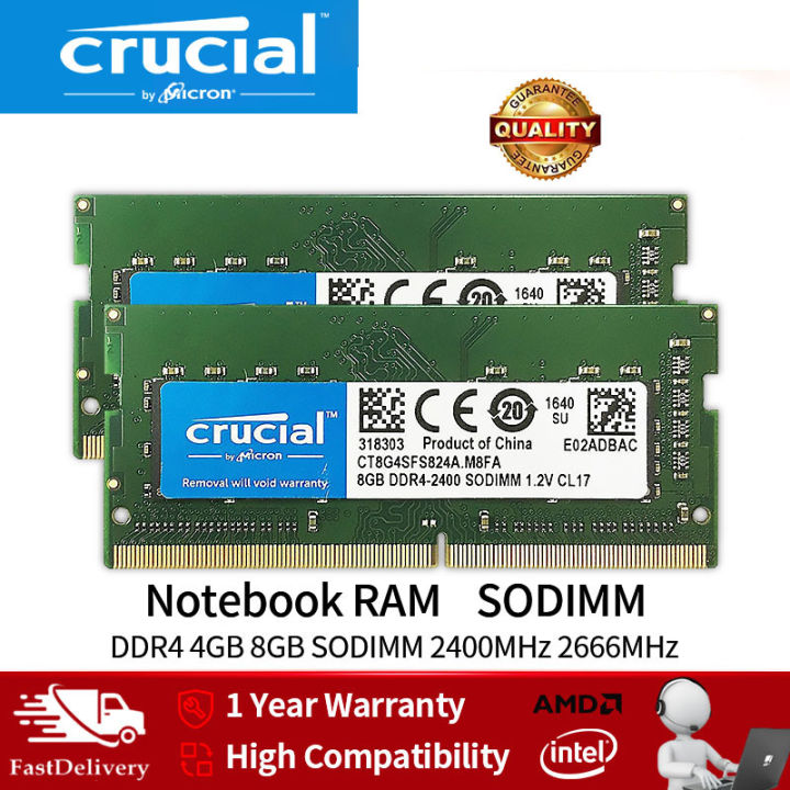 ORIGINAL Crucial DDR4 RAM Memory Laptop So-dimm 8GB 4GB 16G 2400MHZ ...