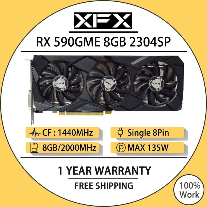XFX Radeon RX590GME 8GB Graphics Cards 2304sp GDDR5 256bit Gaming Video ...