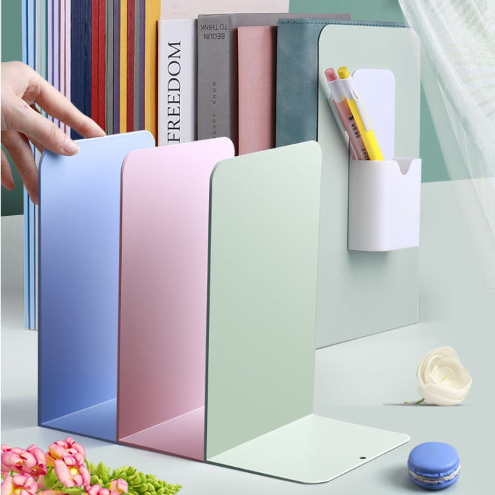 Bookend Stand Desktop Bookshelf Decorative Storage Rack Holder School ...