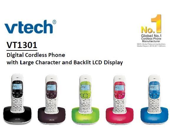 Vtech VT1301 Colour Design Digital Cordless Phone | Lazada Singapore