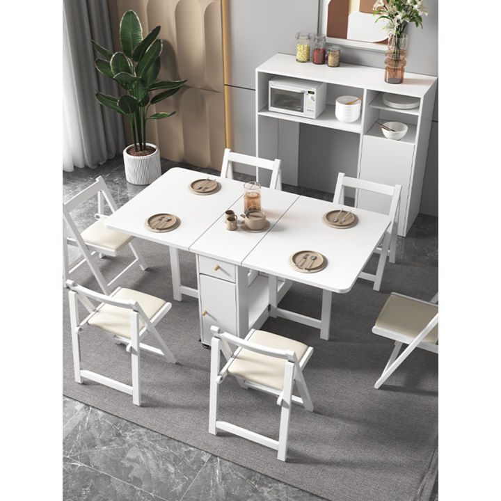 Cream style small unit foldable table, rectangular modern, simple ...