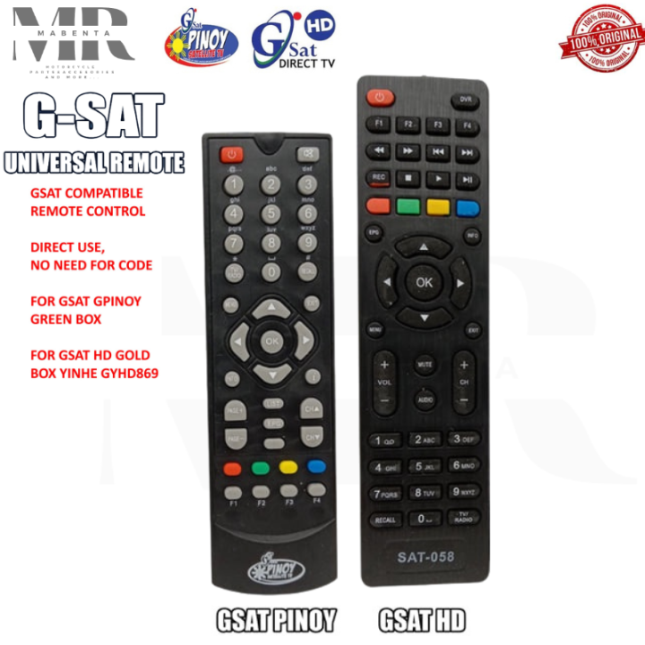 GSAT HD and GPINOY TV Remote Control Unit ONLY -Compatible to GSAT HD GOLD BOX YINHE GYHD869 ...
