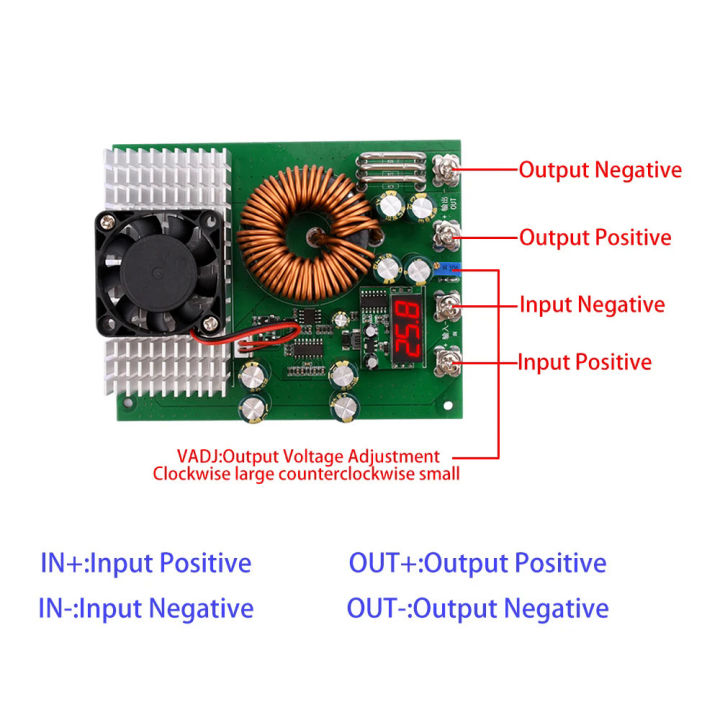 1000W 50A High Power DC-DC Adjustable Step Down Buck Converter 25-90V ...