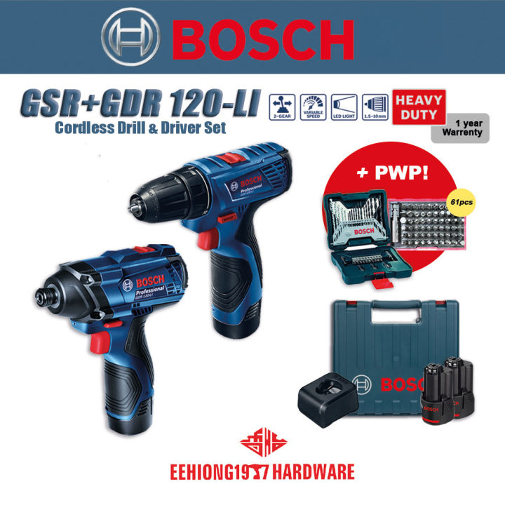 EEHIONG1977 BOSCH 12V Combo Kit Set gsr120 gdr120 GSR 120-LI Heavy Duty ...