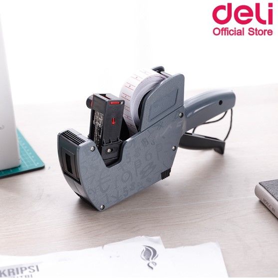 Deli 7504 Hand Labeling Systems เครื่องยิงป้ายราคา 8 หลัก ป้ายราคาขาวคาดแดง ผ้าหมึกเครื่องยิง ...