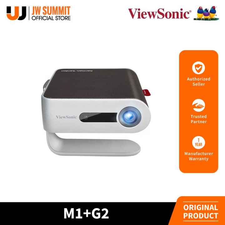 ViewSonic M1+G2 300 LED Lumens 120000:1 Contrast Ratio Portable Projector with Built-In Harman ...