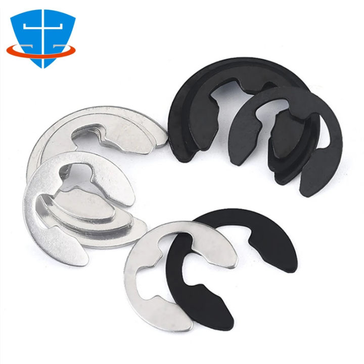 DIN6799 M1.2M2 M3 M4 M5 M6 M8 M10-M24 Black Stainless Steel Shaft External Retaining Ring E Clip ...