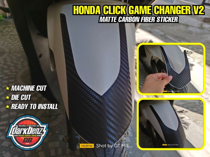 Honda Click Version 2 Carbon Fiber Sticker for Front Fender | custom ...