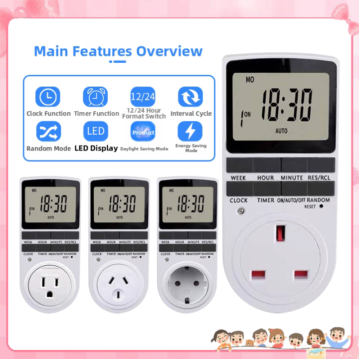 SG plug Digital Timer Switch UK Plug Timer Switch Socket SG Adapter ...