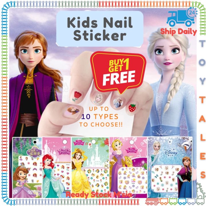 Girl Kids Nail Stickers Pedicure & Manicure Disney Cartoon Art for ...