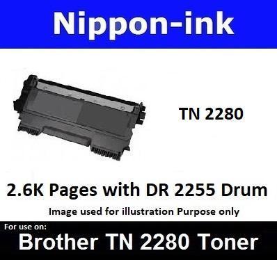 Nippon-ink Toner TN 2280 ( High Capacity TN2260 ) cartridge Compatible For Brother Laser Printer ...