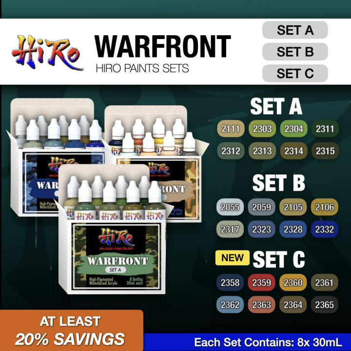 Warfront Set (Set A / B / C) Hiro Paints (8x30mL) | Lazada PH