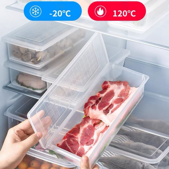 Food Fresh Storage Box Containers Fridge Organizer Case with Removable ...