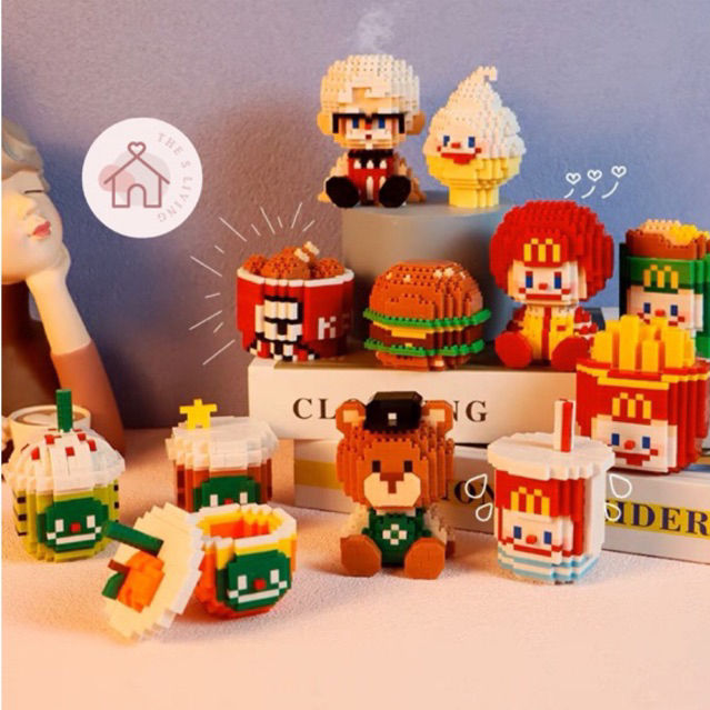 Fast Food Mini Block DIY Building Blocks Nano block Cartoon Toy Mcd ...