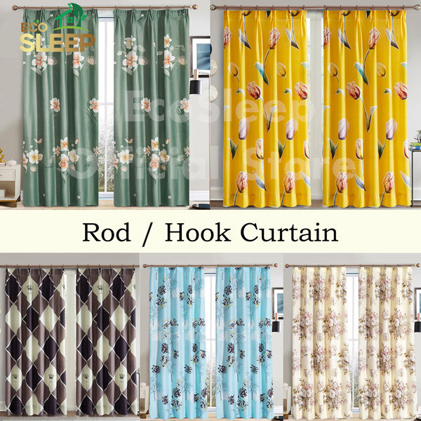 ECOSLEEP Langsir Cangkuk Hook/ Rod/ Dawai Curtain Semi Blackout Curtain ...