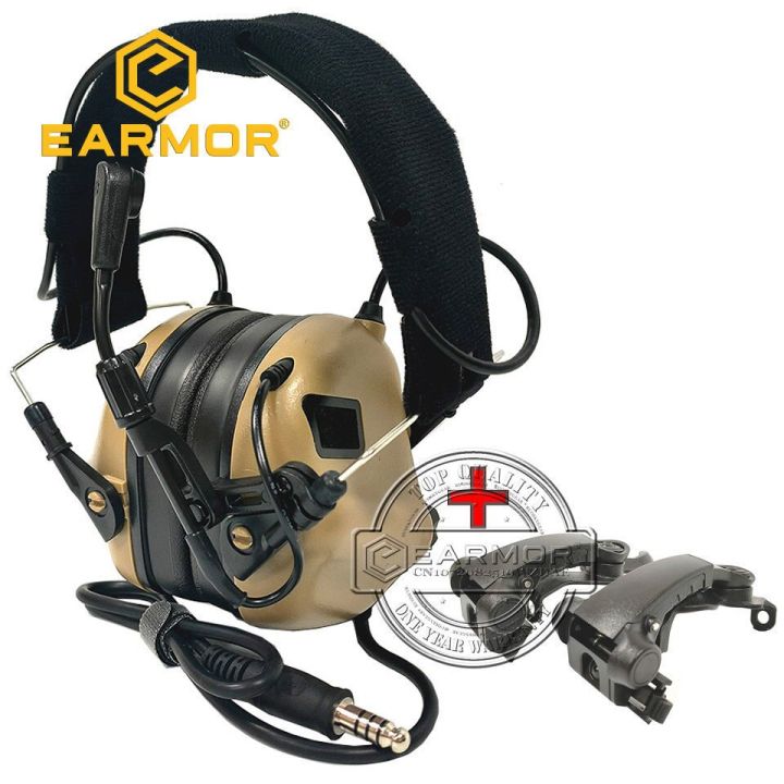 EARMOR Tactical Headset M32-TAN MOD3 And M16C Tactical Headset Kit for ...