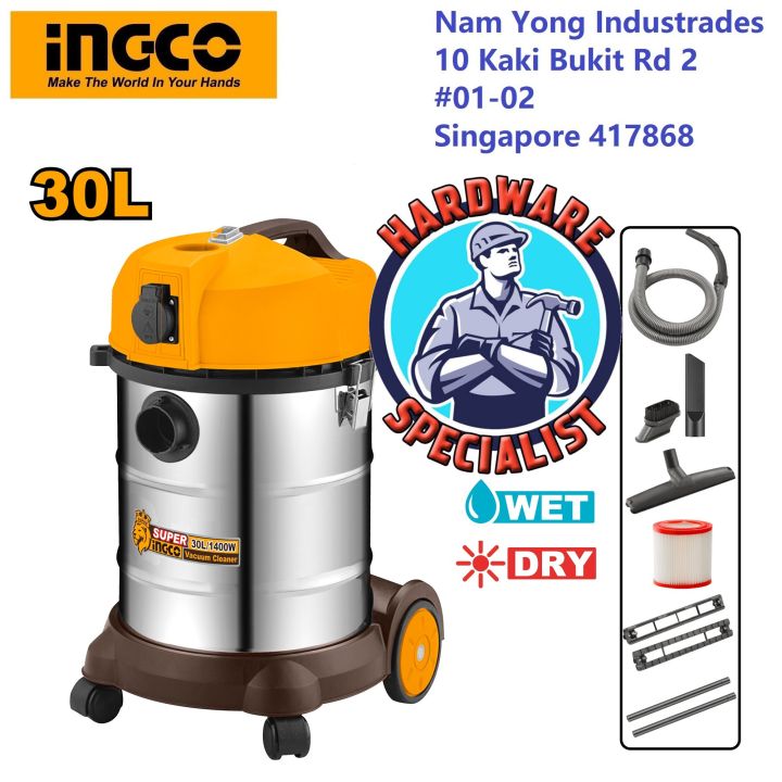 Ingco VC14301 1400W Wet And Dry Vacuum Cleaner - 30 Litre | Lazada ...