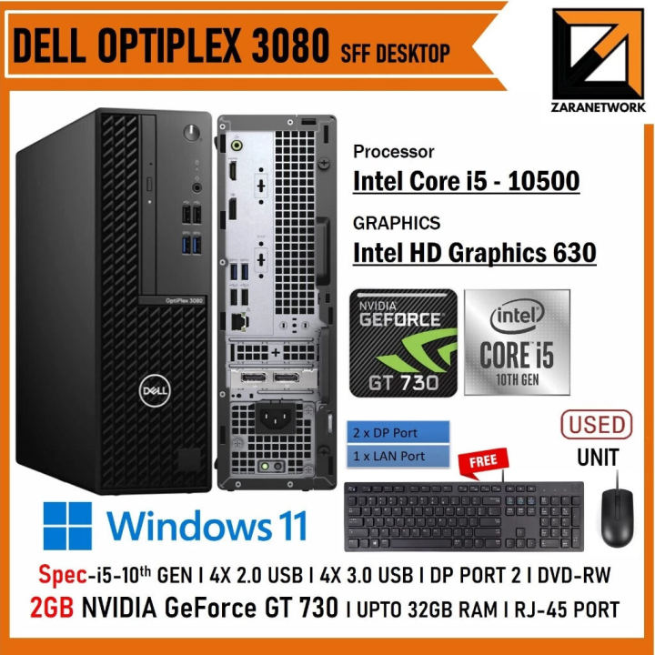 Real and effective Dell OPTIPLEX 3080 SFF PC Core i5 (10th GEN) NVIDIA ...