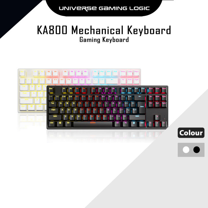 UGL KA800 Mechanical Keyboard 87 Keys RGB Mixed Light Wired Blue Switch ...