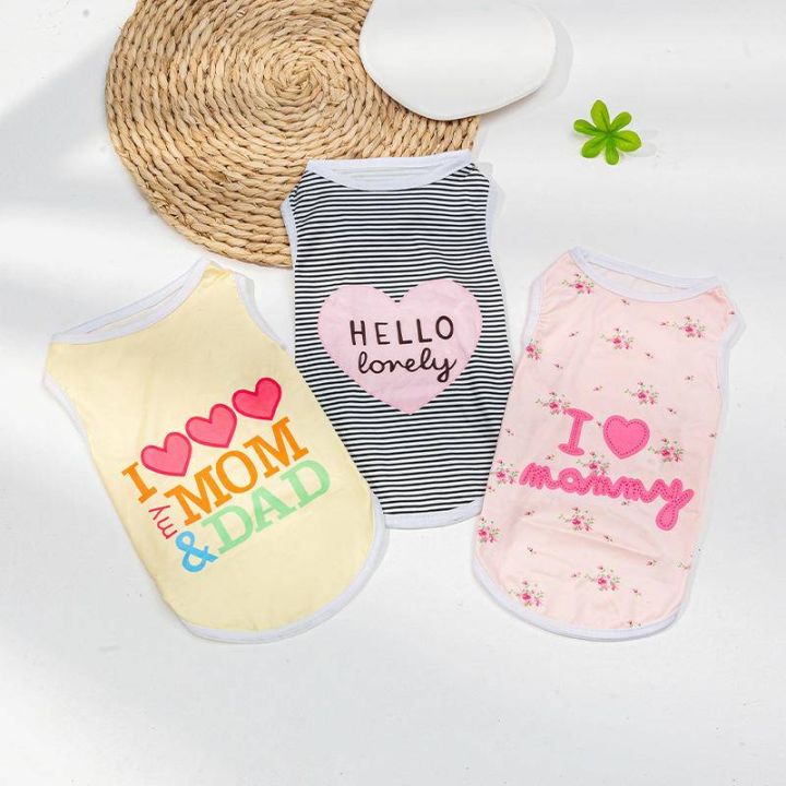 Puppy Dog Clothes Female for Shih Tzu Pet Clothing Cute Cartoon Print ...