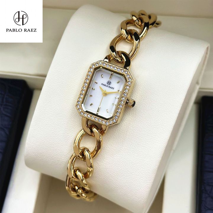 PABLO RAEZ นาฬิกาแฟชั่นนาฬิกาผู้หญิงสำหรับสุภาพสตรีดีไซน์หน้าปัดเปลือก ...