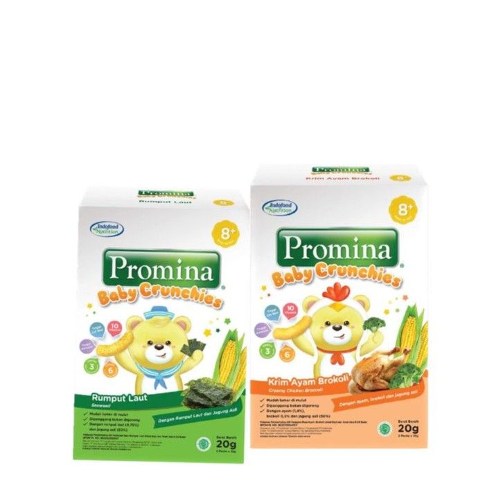 Promina Baby Crunchies 20 Gram Keju Cheddar/ seaweed/ krim ayam brokoli ...