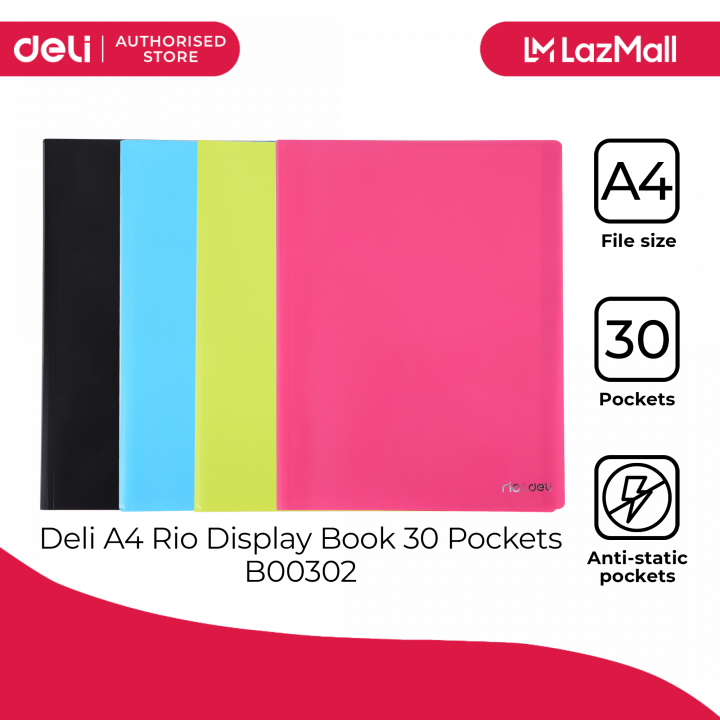 Deli File Organizer - A4 Rio Display Book 30 Pockets B00302 [7511B00302 ...