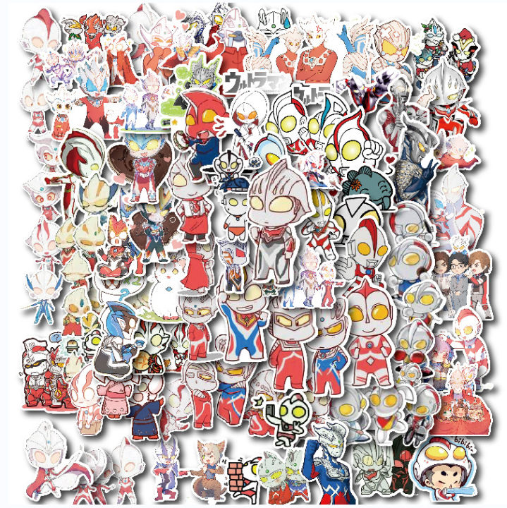 50 Cartoon Ultraman Graffiti Stickers Children's Toy School Bag Water ...