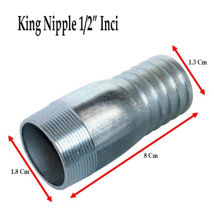 BMS - King Nipple Galvanis 1/2 inch - Galvanized Nepel - Neple Sambungan Pipa - Nipel Besi ...