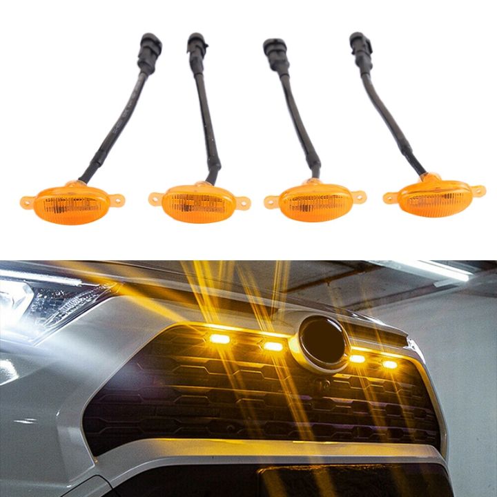 [ Plug & PLAY ] Car LED Front Grille Smoked Amber Light Daytime Running ...