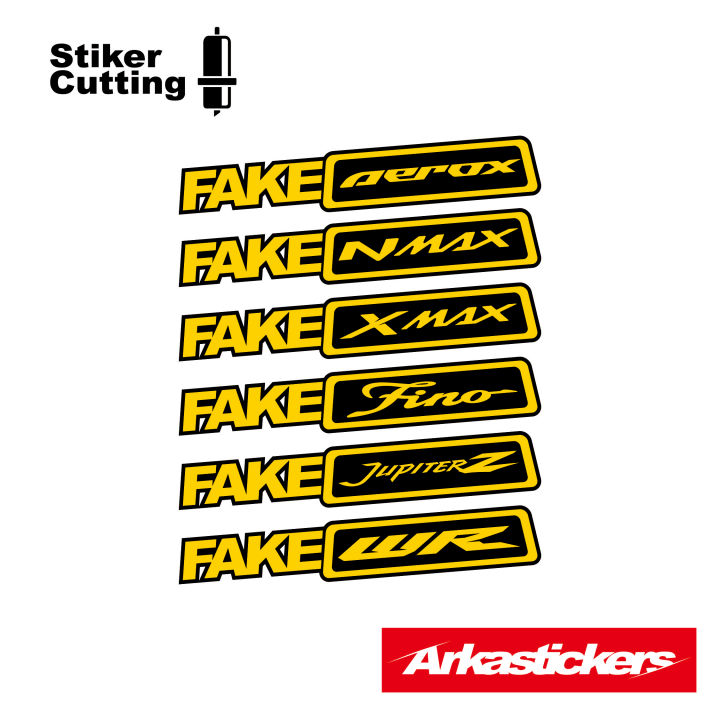 Cutting Stiker FAKE MOTOR YAMAHA untuk Motor Mobil Helm dll bisa ...