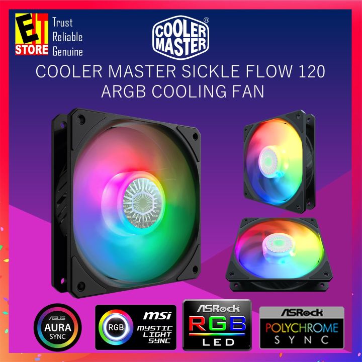 COOLER MASTER SICKLE FLOW 120 ARGB COOLING FAN (MFX-B2DN-18NPA-R1) | Lazada
