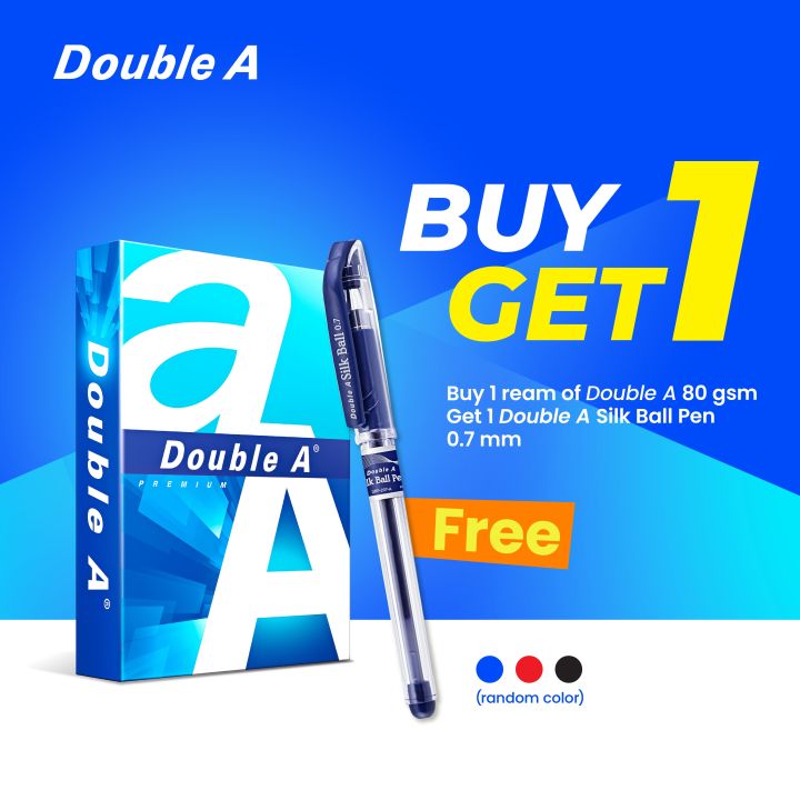 Double A Bond Paper F4(Long) 80 GSM 500 Sheets per ream FREE DA Silk ...