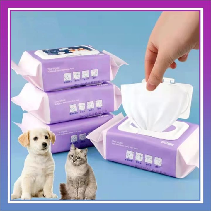 Happy Pet 80pcs Pet Wet Wipes / Dog, Cat and Rabbit Wipes / Wet Tissues ...