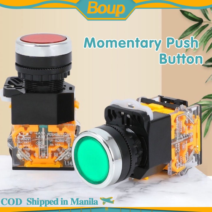 Round Momentary Push Button Switch 22mm 1NO 1NC AC220 | Lazada PH