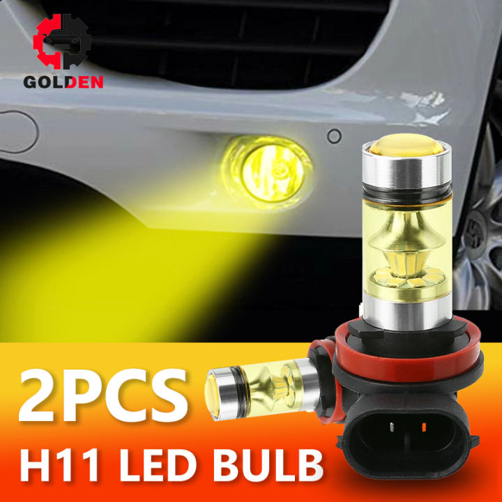2Pcs Lampu Led Fog Lamp 4300K 6500K Mobil H11 H8 Lampu Kabut Kuning Puith 100W 1500LM Super ...