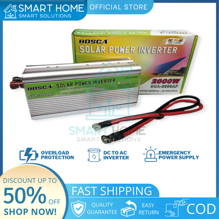 Smart Home Bosca Sua-2000AF 2000W 12V Dc To 230V AC Solar Energy ...
