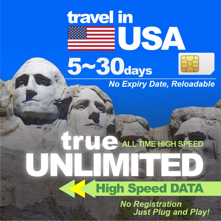USA Travel Sim Card 5~30days【UNLIMITED GB HIGH SPEED】iConnect2ph arawSIM | Lazada PH