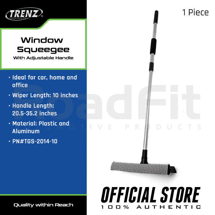 Trenz Window Squeegee With Adjustable Aluminum Handle, 10 inches, 1 ...