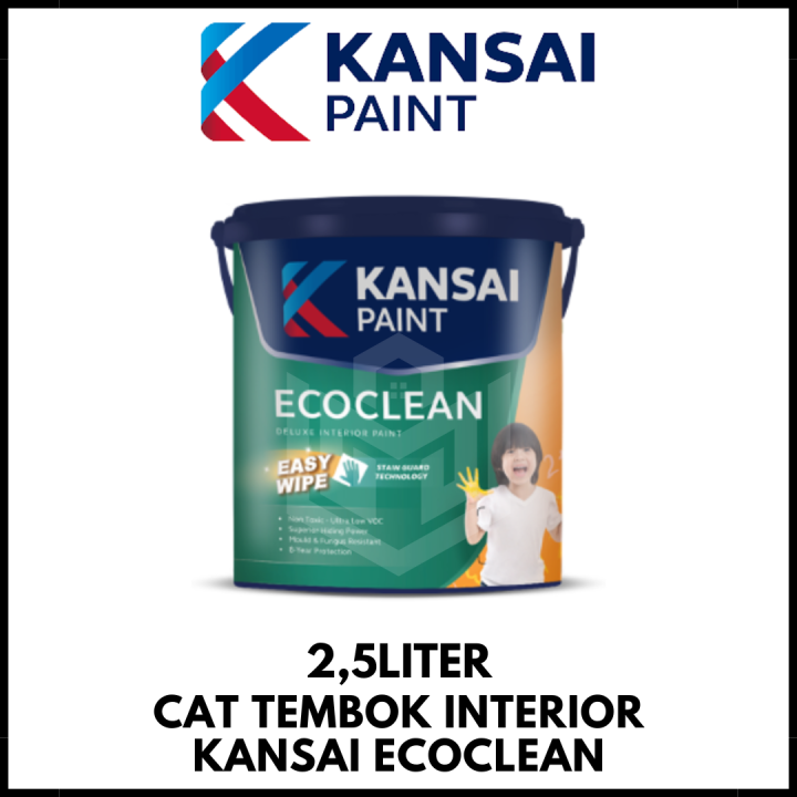 Cat Tembok Interior / Cat Dinding Dalam / Kansai Paint Ecoclean Galon / 2,5 Liter / Kansai ...