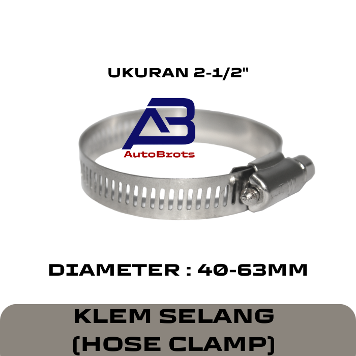 Klem Selang SS Stainless 2-1/2" Inchi / Hose Clamp 2-1/2" Inchi ...